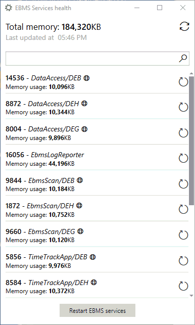 EBMS Server Manager Troubleshooting, Maintenance, and Utilities